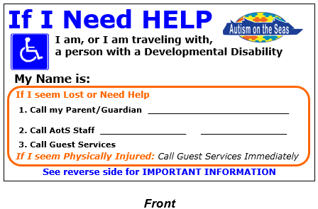 If I Need Help Card – Autism on the Seas Store